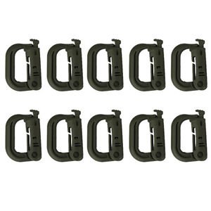 lot 10x D-ring tactical molle Locking webbing buckle carabiner climbing ...