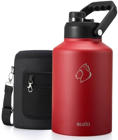Amazon.com: BUZIO 1 Gallon Water Jug Insulated, Stainless Steel Bottle ...