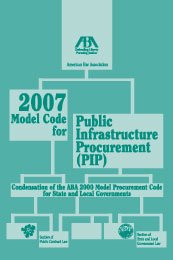 2007 Model Code for Public Infrastructure Procurement: ABA ...