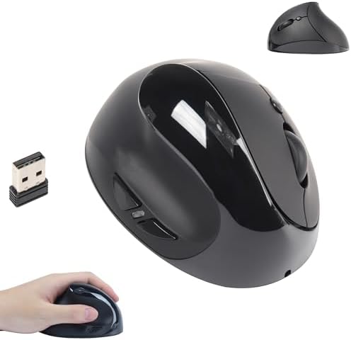 Amazon.com: Left Handed Mouse Wireless Vertical Mouse Ergonomic 2.4GHz ...