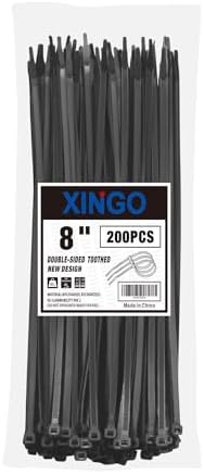 Amazon.com: XINGO 8 Inch White Zip Ties Double Sided Toothed 200 PCS ...
