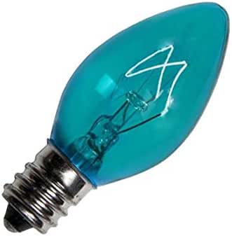 Decorative/Generic 5C7/TTE 130V, 5 Watt, E12 Candelabra Base, Transparent Teal Light Bulb (1 ...