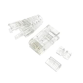 Elite CAT6 28AWG RJ45 Modular Plug with Strain Relief Boot, Unshielded ...