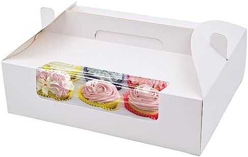 Amazon.com: Premium Pale Blue Bakery Boxes with Windows and Inserts for ...