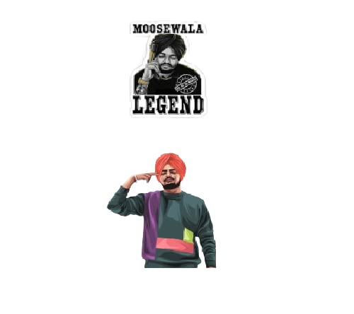 Sidhu Moosewala Stickers (Pack of 7) Part 2 - Waterproof, Non-Tearable ...