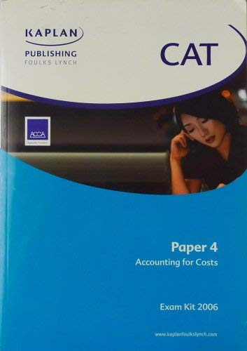 Buy Accounting for Costs: No. 4 (CAT Revision S.) Book Online at Low ...