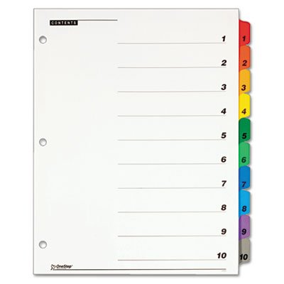 Cardinal® OneStep® Printable Tabla de contenido y Divisores) : Amazon ...