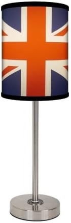 Amazon.com: Union Jack British Flag Table Lamp With Brushed Nickel Base ...