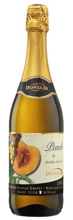 Donelli Peach and Sparkling Grape Juice, Non Alcoholic Wine, 750ml (2 ...