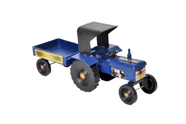 Parijat Enterprises | Blue Tractor Trolley Pull Away Toy | Farm Tractor ...