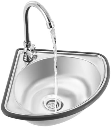 Stainless Steel Wall-Mounted Single Bowl Sink Triangle Wash Basin Thick ...