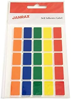 Pack of 125 Assorted Colour 12x18mm Rectangular Labels - Adhesive ...