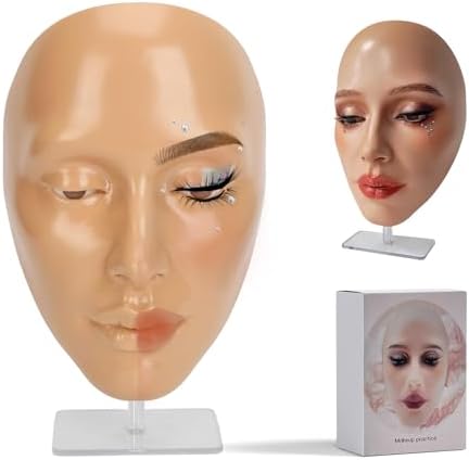 Amazon.com : 5D makeup Practice Face Board, Silicone Makeup Mannequin Face, Reusable Beginner ...