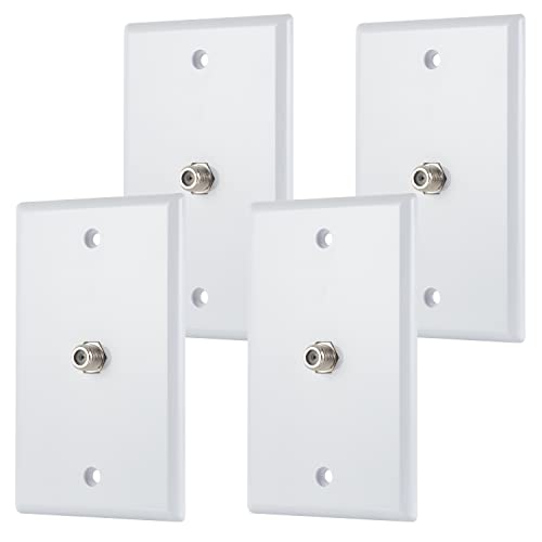 Snapklik.com : Coax Plate, 1-Port, 4 Pack, Wall Mounted F-Type ...