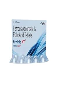 Cipla Fericip XT Tablet with Ferrous Ascorbate & Folic Acid | 30 ...