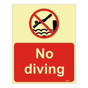 No Diving Sign | Sticker : Amazon.in: Office Products