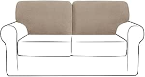 Amazon.com: LIPOR 2 Piece Stretch Jacquard Sofa Backrest Cushion Covers ...