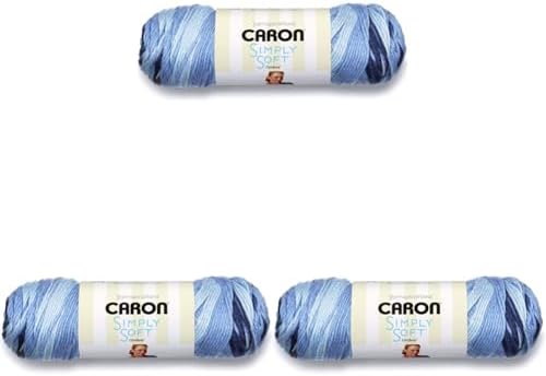 Amazon.com: Caron Simply Soft Ombre Yarn (4) Medium Gauge 100% Acrylic ...
