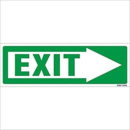 Amazing Sign Night Glow Exit with Arrow Sign Board (Pack of 2) : Amazon ...