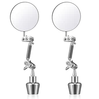 Kingdder 2 Pcs Circular Inspection Mirrors Magnetic Base Welding Mirror ...