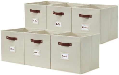 Amazon.com: Magicfly Storage Bins with Label Holders, Set of 6 Foldable ...