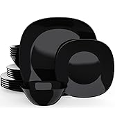 Amazon.com | Black Dinnerware Set, MEKY 18-PCS Kitchen Dinner Set ...