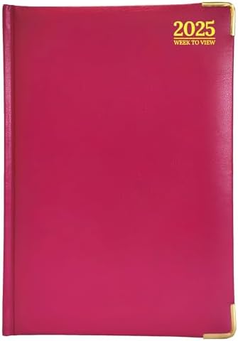 Invero 2025 Week To View Diary A5 Hardback Diary - Jan 2025 to Dec 2025 ...