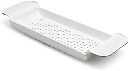 Madesmart Expandable Bath Tray for Bathtubs, Plastic Shower and Bath ...