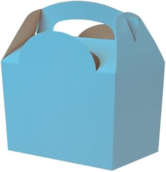 Childrens/Kids Party Food Meal Boxes - Plain Colours - Gift Bag Box ...