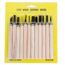 PAVITYAKSH 12PCS Professional Wood Carving Chisel Set, Carbon Steel ...