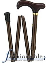 Vista International Adjustable Slim Folding Stick/Brown Walking Poles ...