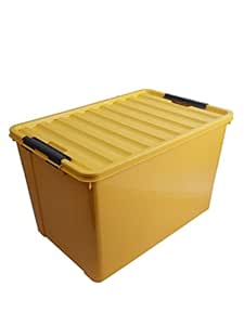 Lock & Lock Inplus Rectangular Easy Clip Storage Box, 60 L (Yellow ...