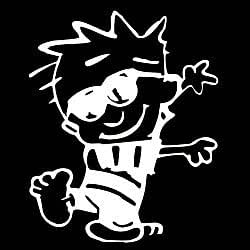 Amazon.com: Dancing Calvin WHITE Vinyl Car/Laptop/Window/Wall Decal ...