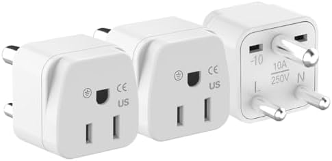 Amazon.com: 3-PACK US to India Plug Adapter,US to Type D India Power ...