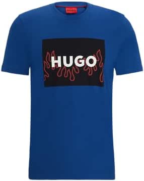 Hugo Boss Playera Regular fit de Punto de algodón con Logo con Llamas ...