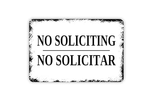 Amazon.com: Distressed Black Edge 8" x 12" No Soliciting No Solicitar ...