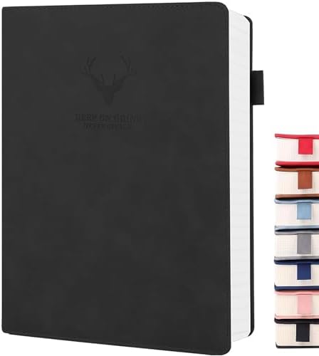 Amazon Basics Professional Journal, 10.5X7.5 inches, Black, 2-Pack ...