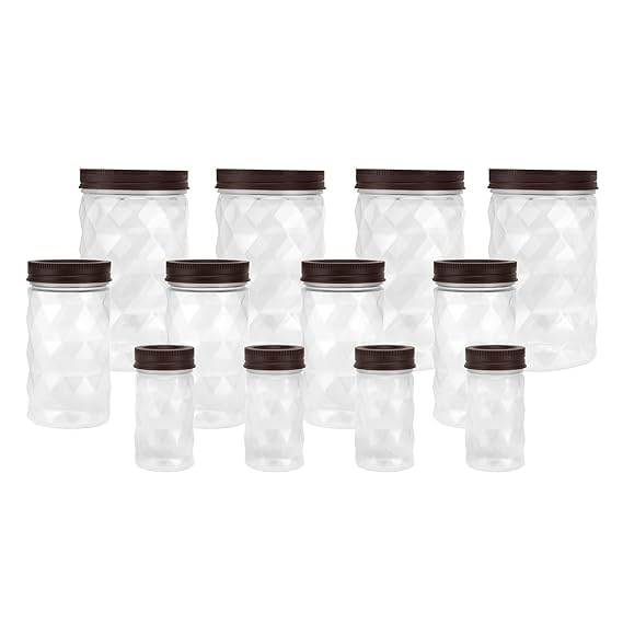 Buy SIMPARTE Twister Airtight Jar, Clear, Diamond Checkers Container ...