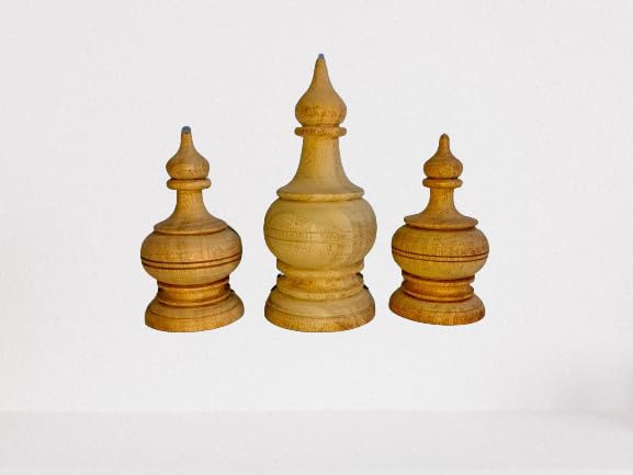 Teak Wooden Pooja Kalasam - Kalash – 3 Piece Totally - 6 Inch Height X ...