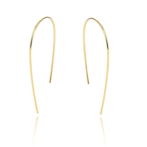 Threader Earrings for Women, 925 Sterling Silver Pull Through Earrings ...