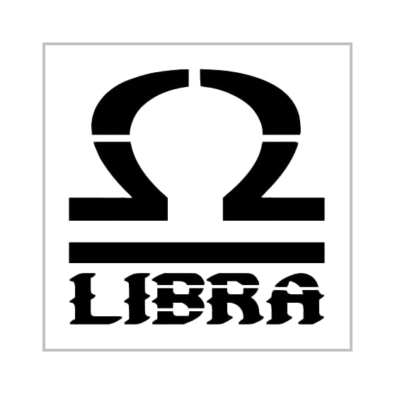 Amazon.com: Libra Stencil 4 Inch Sign Symbol Horoscope Zodiac Word ...