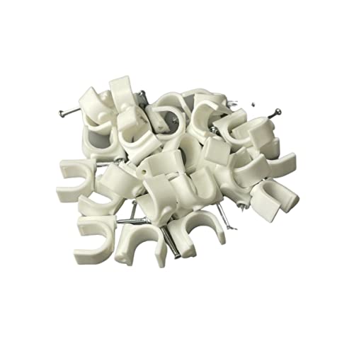 White Round Cable Clips 14mm- 100 Pieces – BigaMart