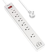 Amazon.com: 6Ft Power Strip Surge Protector - Yintar Extension Cord ...