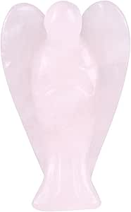 Amazon.com: FIYO Pink Crystal Angel, Rose Quartz Carved Angel Shaped ...