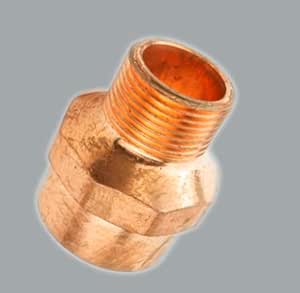 1/2" x 3/8" CxM Copper Male Adapter Sweat x MIP Thread Plumbing Reducer ...