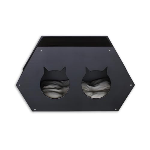 Amazon.com: Lucy - Cat House Double Indoor - Modern Hexagon Wood Cat ...