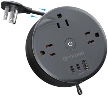 Amazon.com: Retractable Power Strip Extension Cord Reel with USB C PD ...
