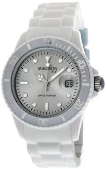 Amazon.co.jp: マディソン Madison Candy Time White and Grey Blue Unisex Watch ...