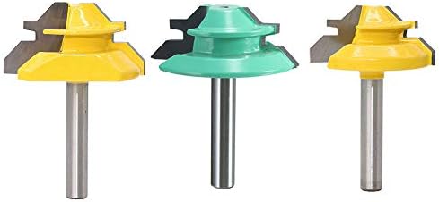 Mesee 3 Pieces 45 Degree Drawer Lock Miter Router Bits with 1/4 Inch ...