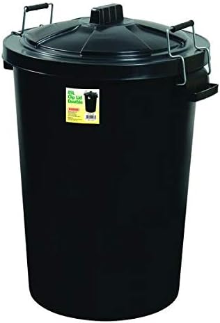 Proplas 85L Clip Lid Dustbin Black : Amazon.co.uk: Grocery